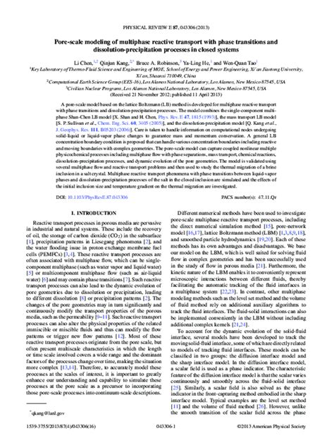 pdf pore scale modeling of multiphase reactive transport with phase transitions and