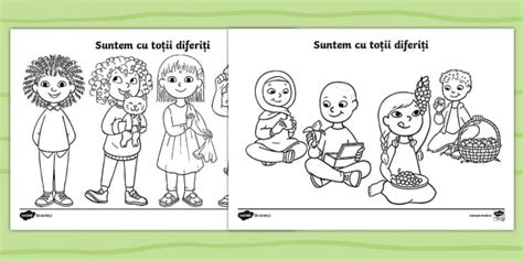 Suntem cu toții diferiți Pagini de colorat Twinkl