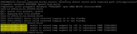 Unsupported Named Object Type For Bind Parameter At U01 App Oracle