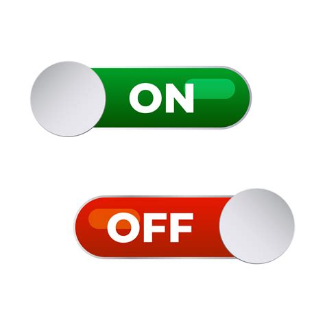 On And Off Toggle Switch Button With Transparent Background Png
