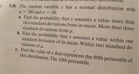 solved the random variable x has a normal distribution with