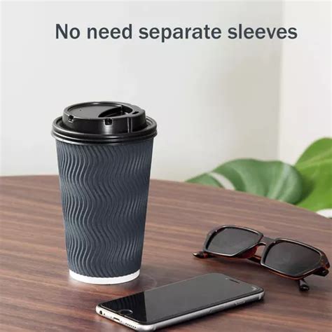 Tazas De Cafe Desechables Con Tapas Y Pajitas 16 Onzas 90 En Venta En
