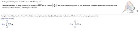 solved use the general slicing method to find the volume of