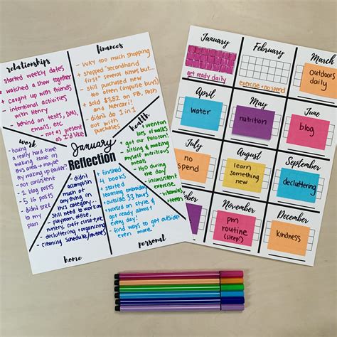 Monthly Reflection And Goal Setting Printables Let S Live And Learn