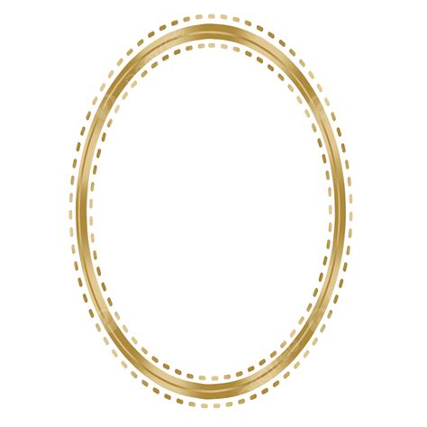 Marco Ovalado Dorado Simple Con Flecos De Guiones PNG Oro Boda