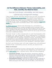 Understanding The Difference Between Threat Vulnerability And