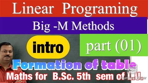 big m methods intro sikandar sir part 01 lpp b sc maths 5th sem l u linear programing