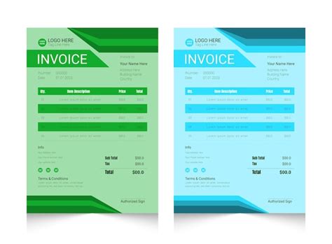 Premium Vector Abstract Geometric Colorful Business Invoice Template