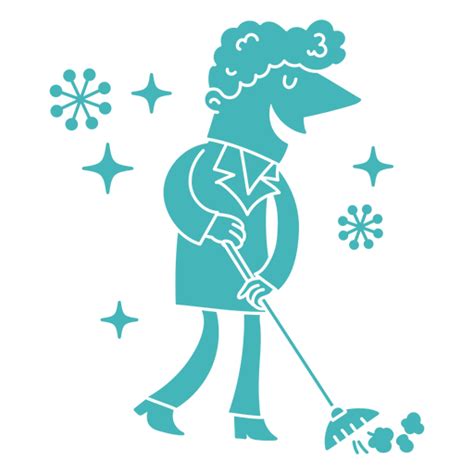 Diseño PNG Y SVG De Hombre Barriendo La Casa Para Camisetas