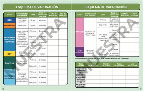 Usos y cuidados de la cartilla de vacunación infantil 0 9 años Vaxicare