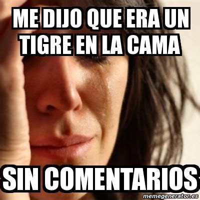 Meme Problems Me Dijo Que Era Un Tigre En La Cama Sin Comentarios