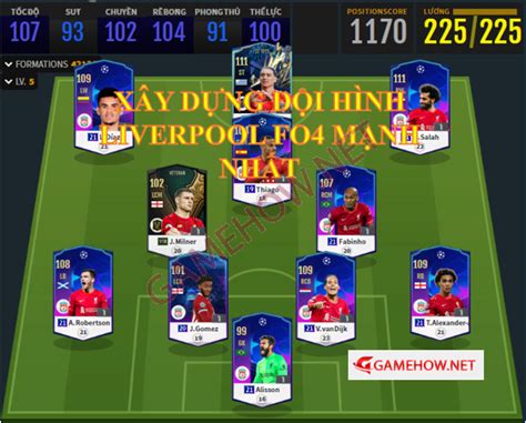 Cách build đội hình Liverpool FC Online mạnh đỉnh nhất