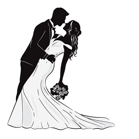 Silueta De La Novia Y El Novio Para El Fondo Vector En Vecteezy