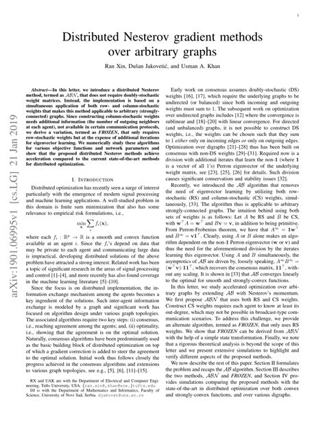 pdf distributed nesterov gradient methods over arbitrary graphs