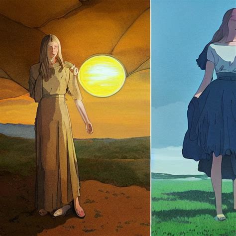 KREA AI Elle Fanning In The Painted World Of Studio Ghibli