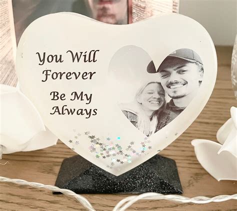 Personalised Resin Heart Photo Frame Gift Custom Made Etsy