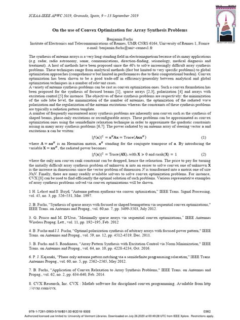 fuchs 2019 pdf mathematical optimization matrix mathematics
