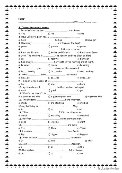 Grammar Review English Esl Worksheets Pdf Doc