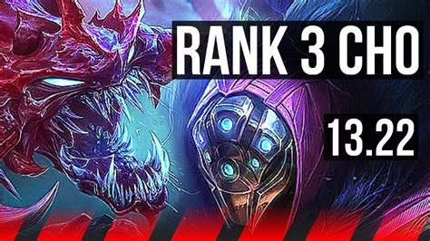 CHO Vs JAX TOP Rank 3 Cho 6 Solo Kills KR Challenger 13 22
