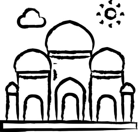 Premium Vector Mosque Hand Drawn Vector Illustration