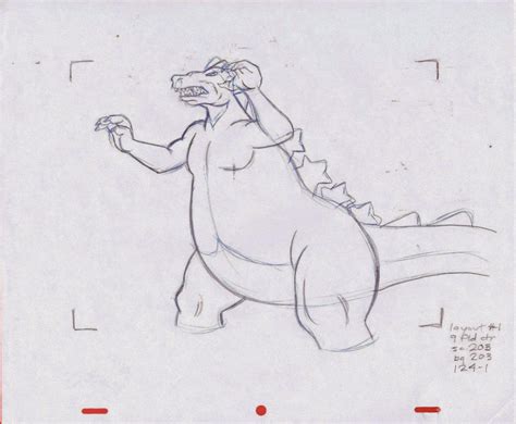 The Sphinx Godzilla Original Production Pencil Artwork Hanna Barbera