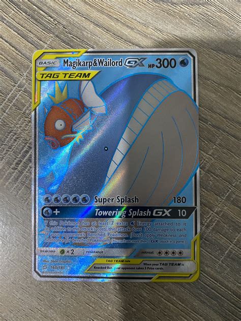 Magikarp Wailord GX Full Art Pokemon Sun Moon Team Up Hobbies