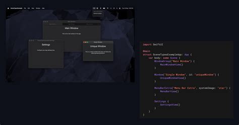 Scenes Types In A Swiftui Mac App