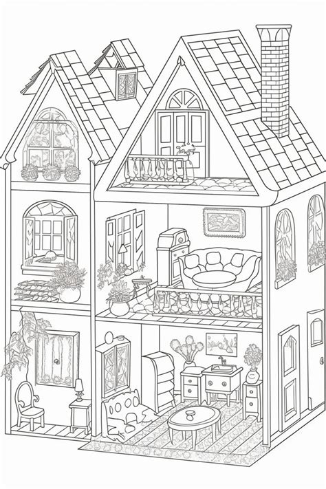 Design Your Dream House With Printable Dollhouse Coloring Pages