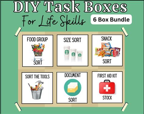 6 Box DIY Special Education Task Box BUNDLE Life Skills Etsy