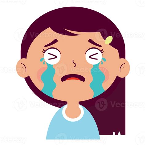 Girl Crying Face Cartoon Cute 14604270 PNG