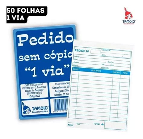 Talonario De Factura Tamoio Pedido Sem C Pia Via Mercadolibre