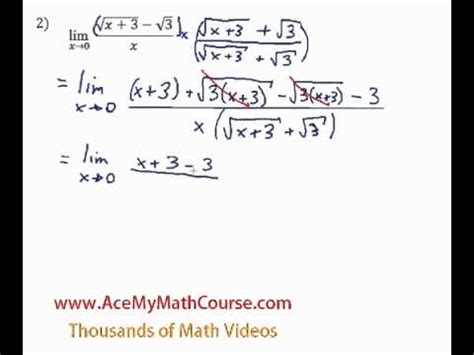 Limits Evaluating By Rationalizing Question Youtube