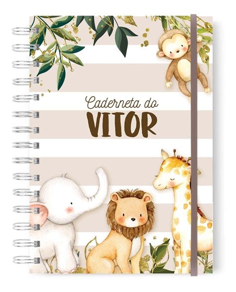 Caderneta De Vacina Personalizada Safari Animais Capa Dura MercadoLivre