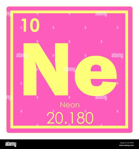 Neon Chemical Element Periodic Table Science Symbol Stock Photo Alamy