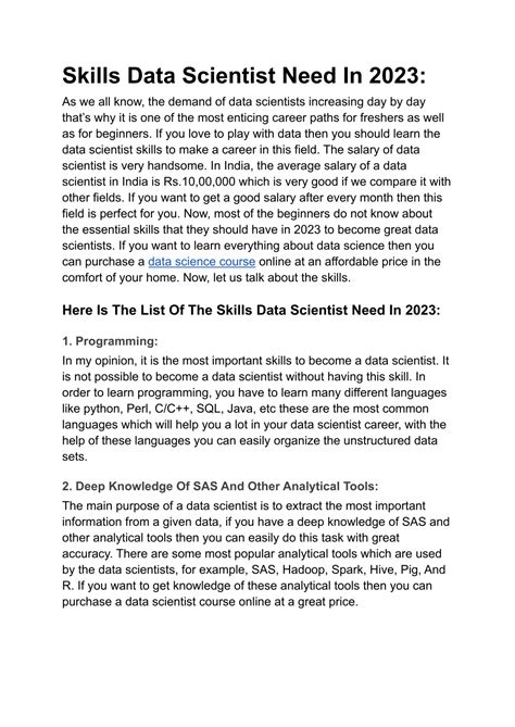 PPT Skills Data Scientist Need In 2023 PowerPoint Presentation Free