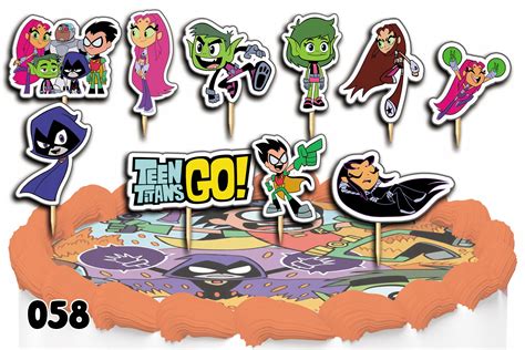 TOPPERY NA TORT OZDOBNE DEKORACJA ZESTAW TEEN TITANS BAJKA 10szt