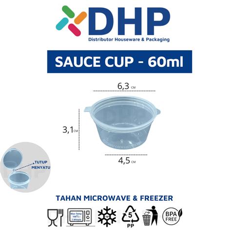 Jual Thinwall SAUCE CUP 60ml Isi 50pc Saus Saos Sambel Mayonise
