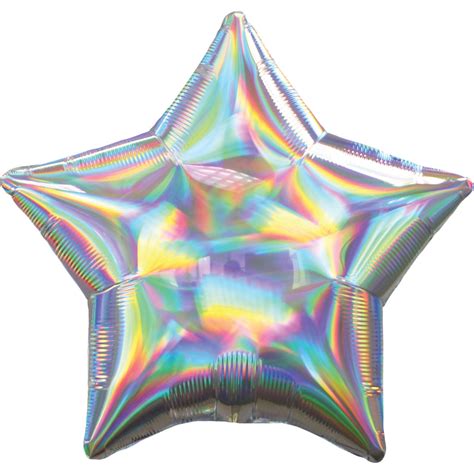 Balão Foil Estrela Prateado Iridescente 48cm FestasParty