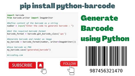 Day 93 Generate Barcode Using Python YouTube