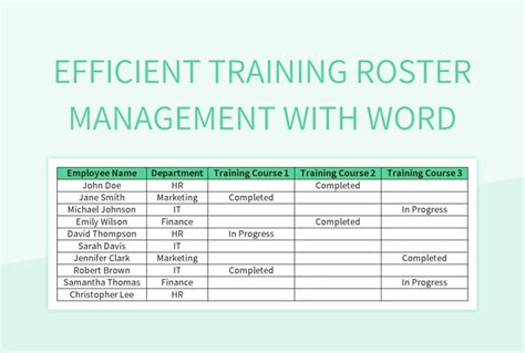 Free Training Roster Templates For Google Sheets And Microsoft Excel