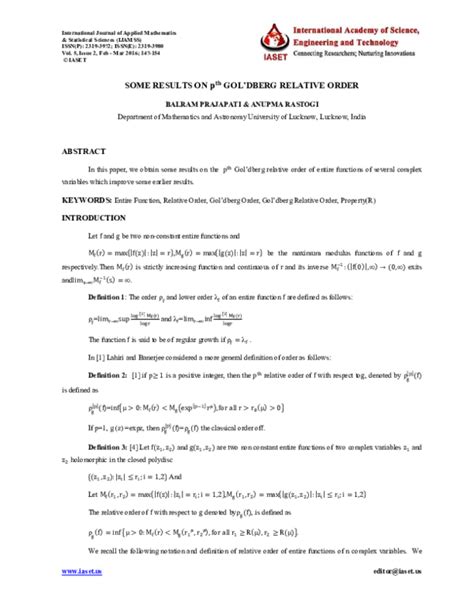 pdf some results on gol dberg relative order iaset us