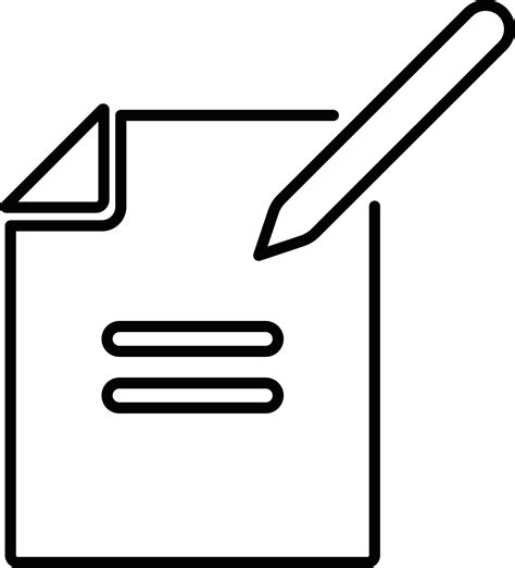 Linie Vektor Symbol Datei Bleistift Gliederung Vektor Symbol auf Weiß