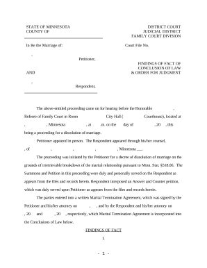 Minnesota Divorce Doc Template Pdffiller