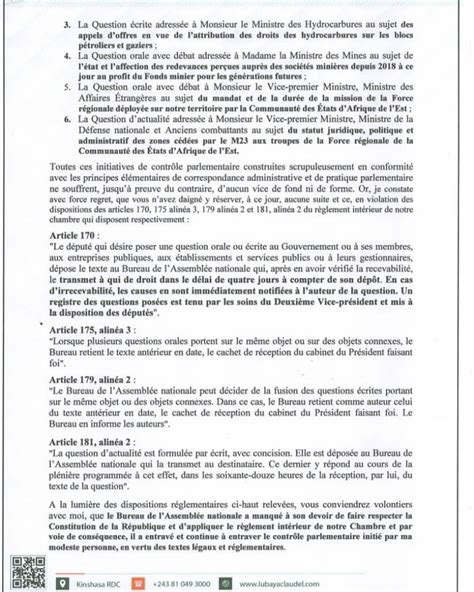 Stanis Bujakera Tshiamala On Twitter RDC Lettre De Protestation De