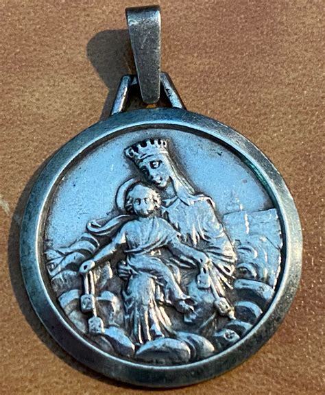 Virgin Mary Mother Our Lady Of Carmel Jesus Vintage Spanish Scapular