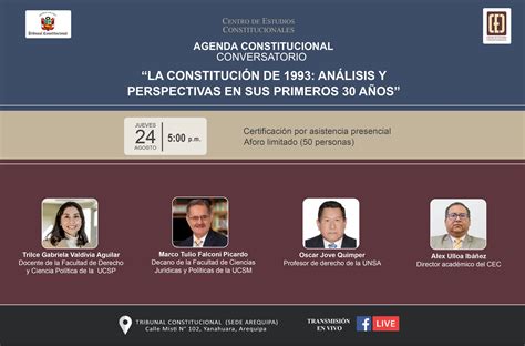 AGENDA CONSTITUCIONAL ABORDARÁ LA CONSTITUCIÓN DE 1993 ANÁLISIS Y