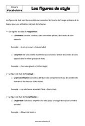 Figures de styles 5ème Exercices cours évaluation révision pdf à