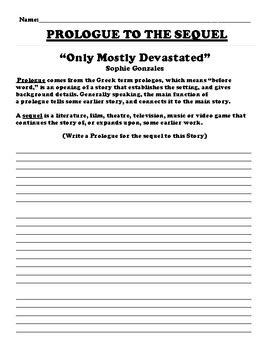 Only Mostly Devastated SEQUEL PROLOGUE WORKSHEET By Northeast Education