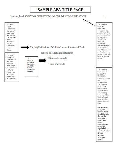 APA Cover Page 26 Examples Format Google Docs InDesign Word