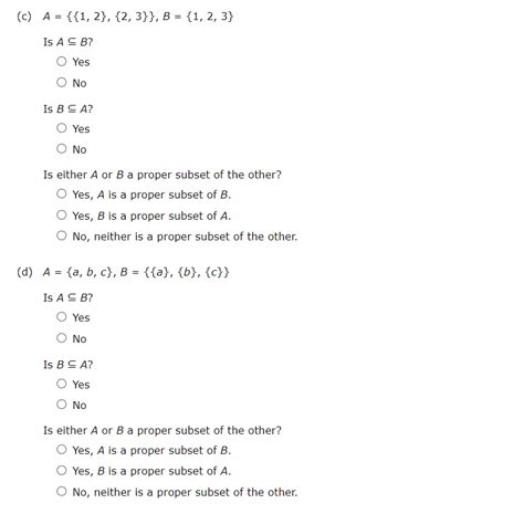 Solved In Each Of A F Answer The Following Questions Chegg